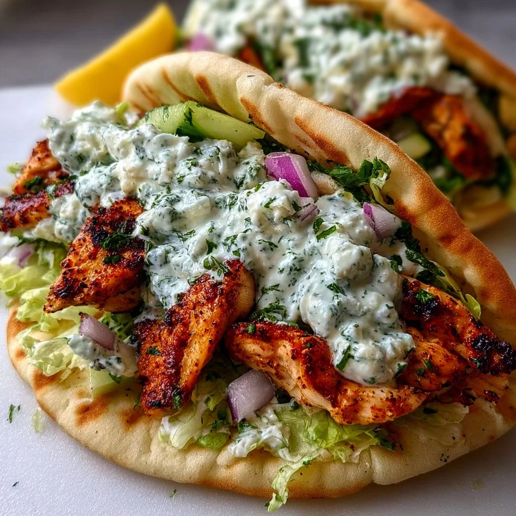 Mediterranean Chicken Gyros with Creamy Feta Tzatziki