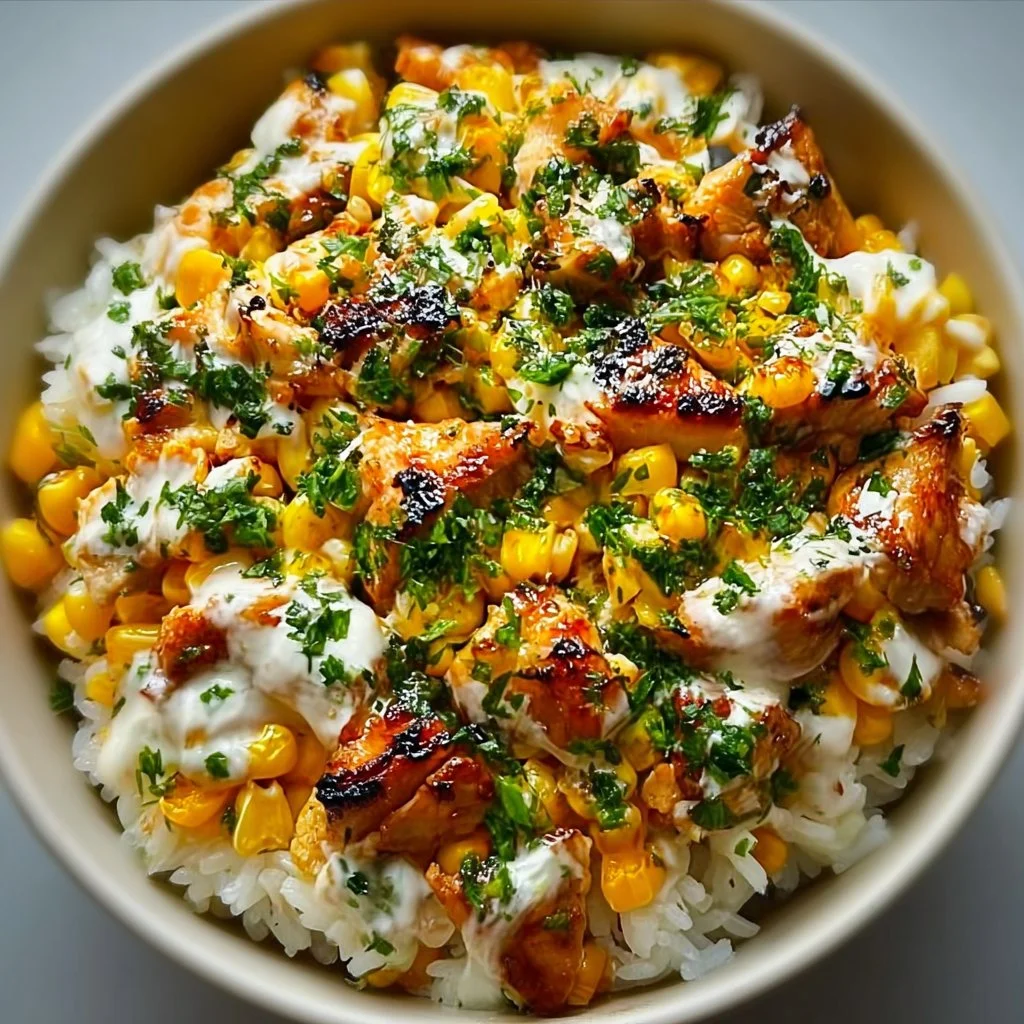 Street Corn Chicken Rice Bowl